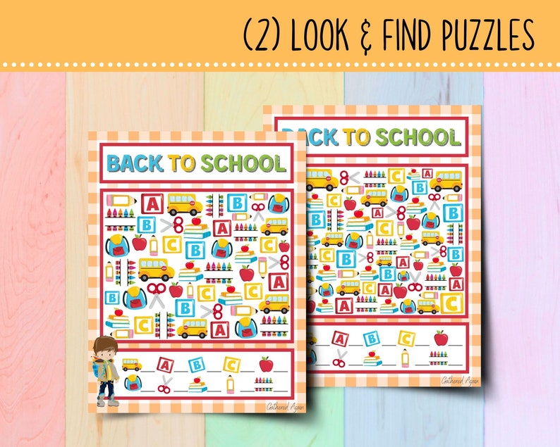 Back to School I Spy Puzzles Activities for Toddlers Look - Etsy