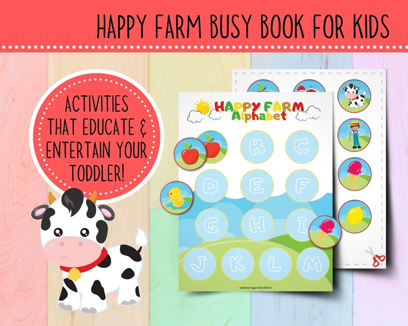 Happy Farm Busy Book for Toddlers | Kids Busy Book | Toddler Activity ...