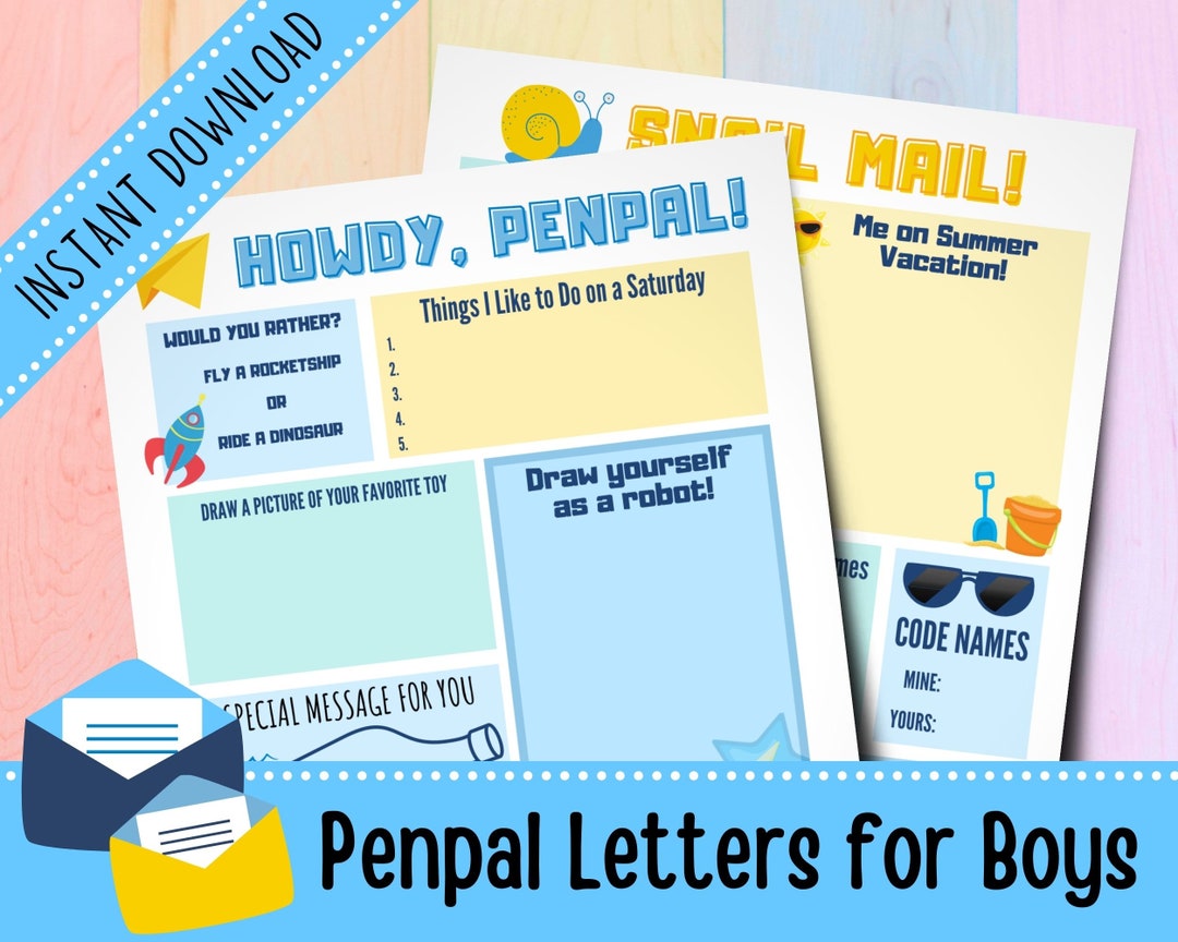 Penpal Letters for Boys | Fun Letters for Kids | Slow Mail for Kids ...