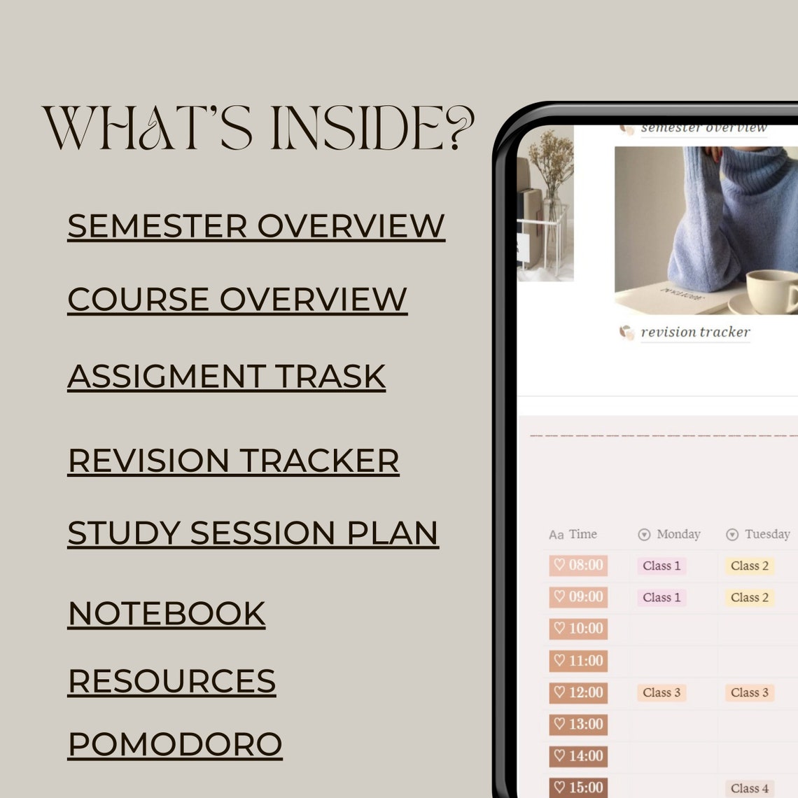 Notion Templates for Students | School | Notion Template Aesthetic ...
