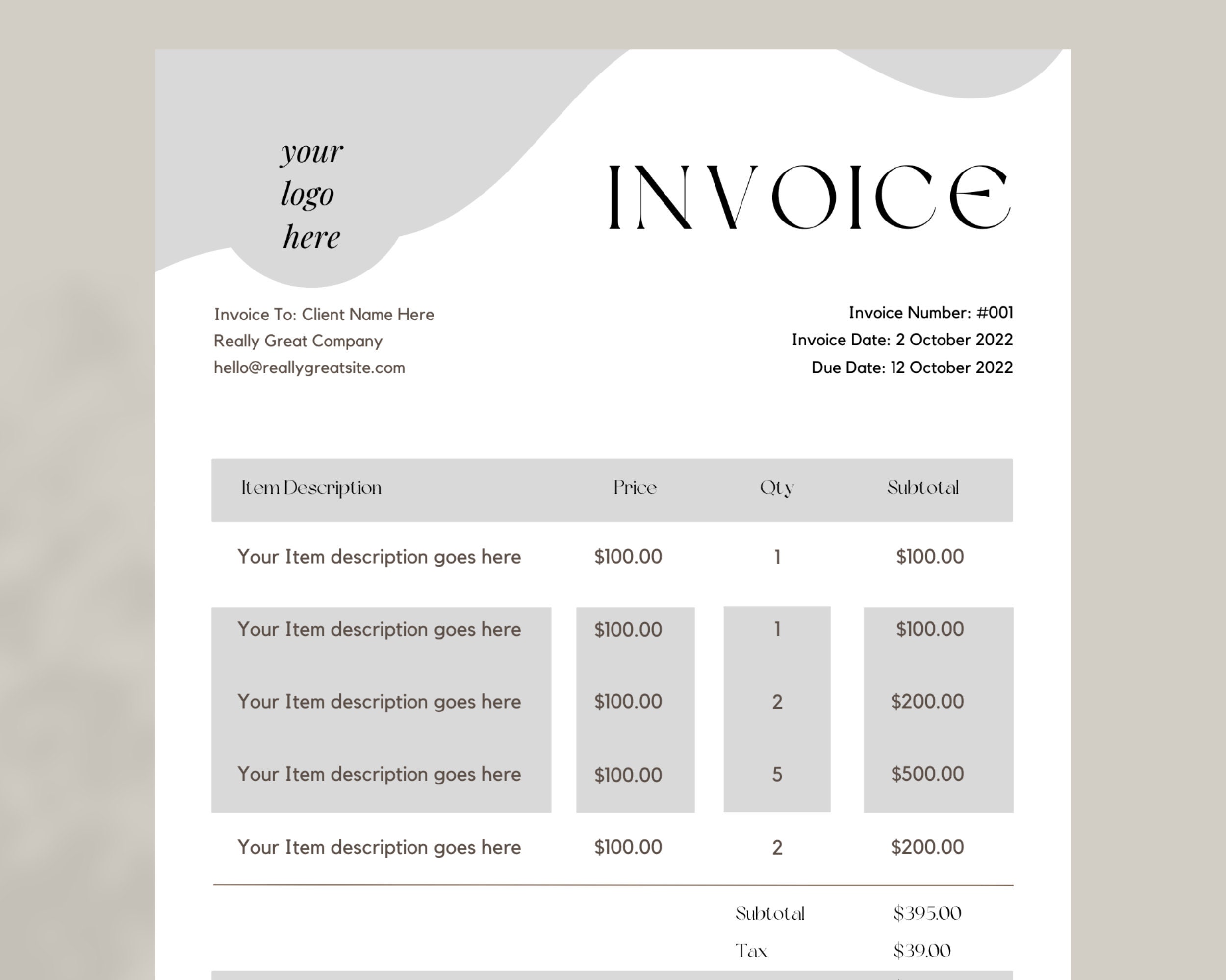 Small business invoices editable templates |Small business receipts ...