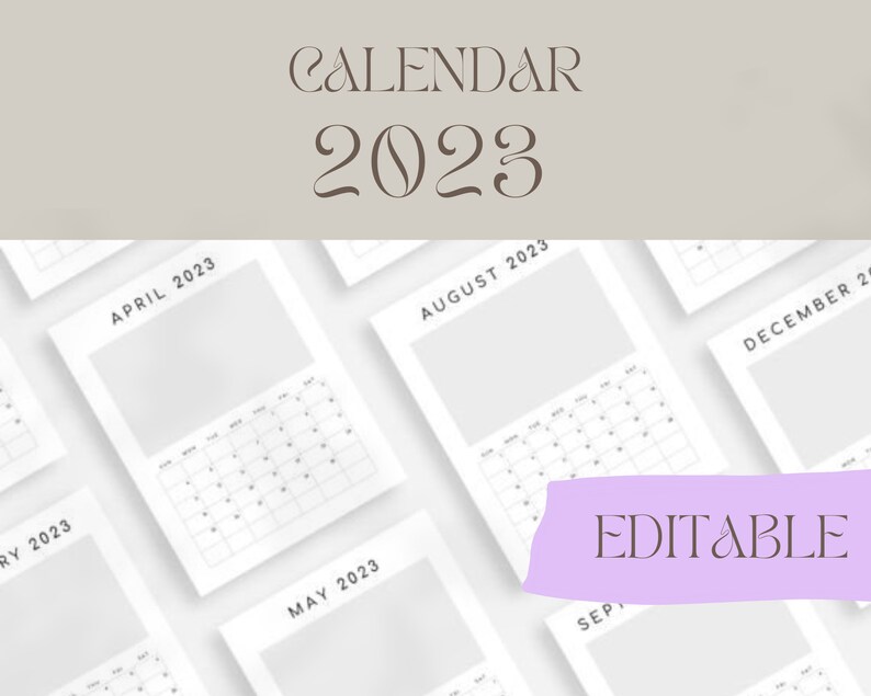 Editable 2023 Calendar Back to School teacher Calendar - Etsy