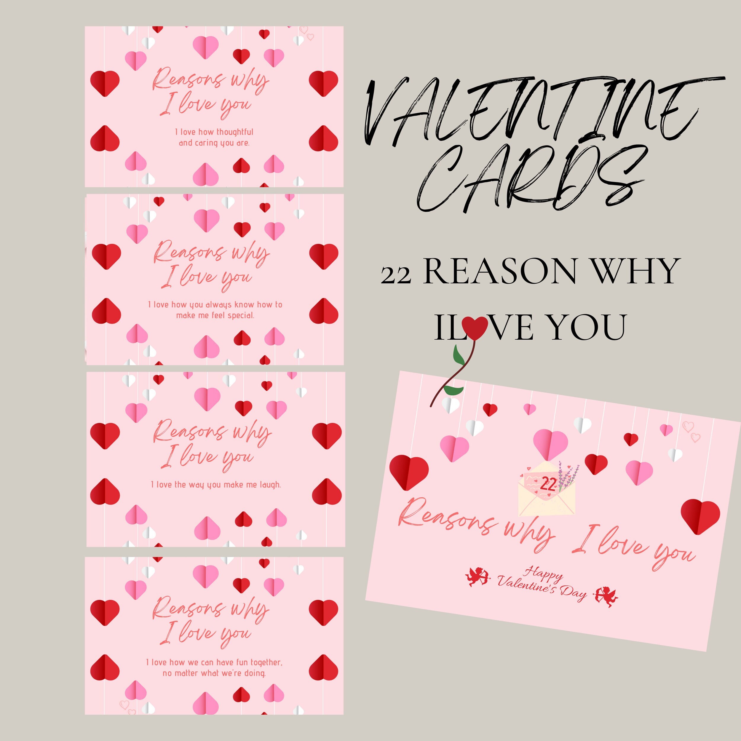 Valentines Cards Reasons Why I Love Youvalentine Cardsreasons Why I ...