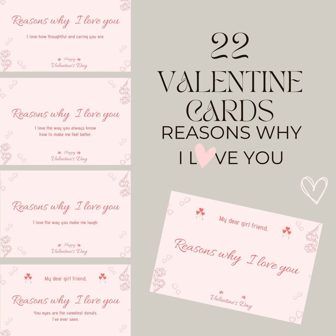 Valentines Cards Reasons Why I Love Youvalentine Cardsreasons Why I ...