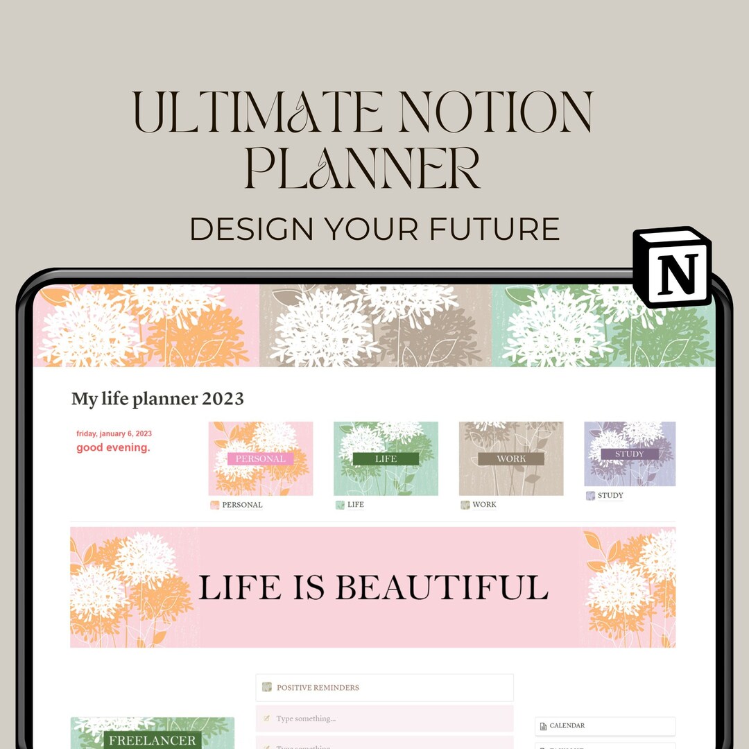 Notion Template Aesthetic | Cozy All in One Notion| Notion Dashboard ...