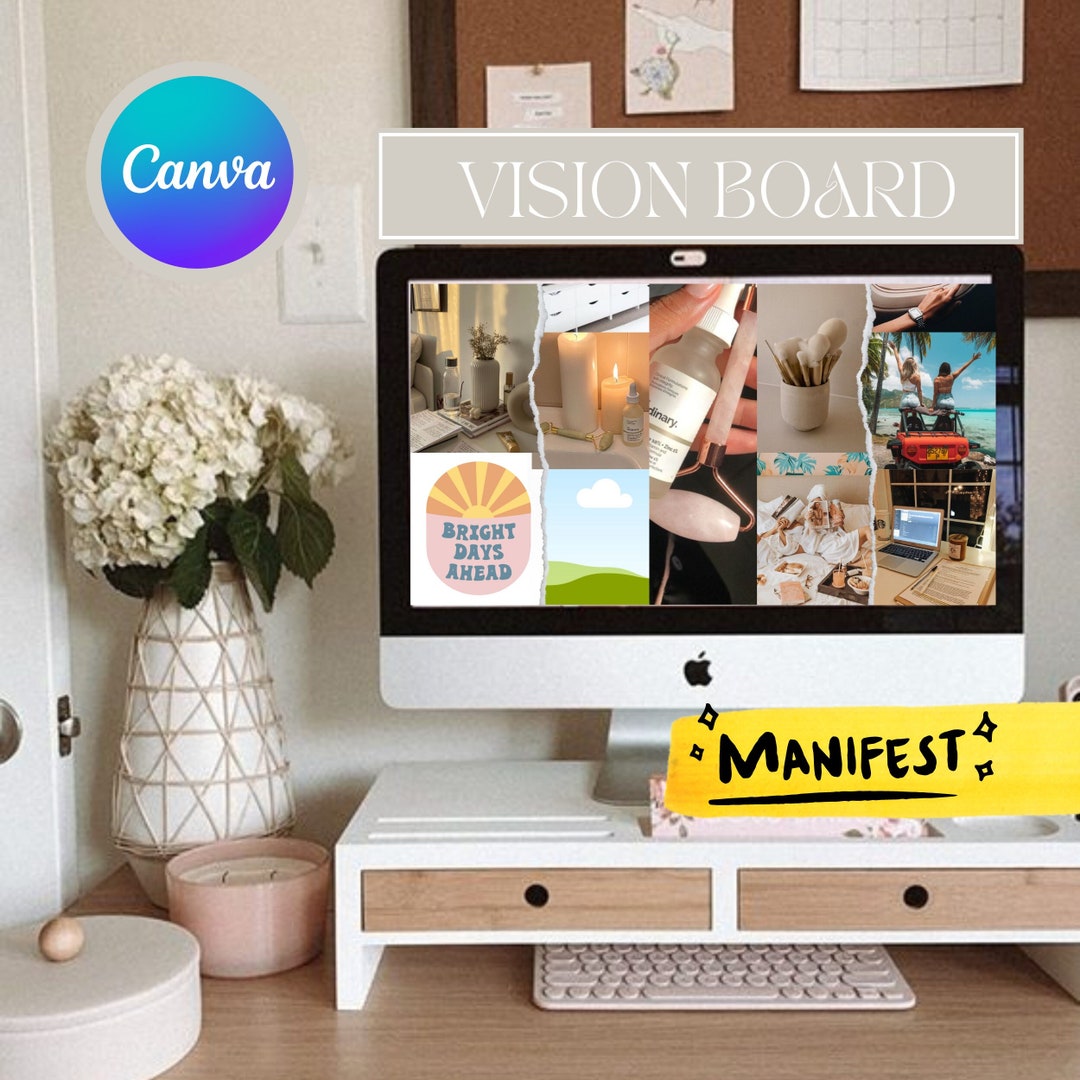 2025 Vision Board Template Canva|spiritualvision Board Editable Self ...