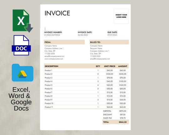 Small business invoices editable templates |Small business receipts ...