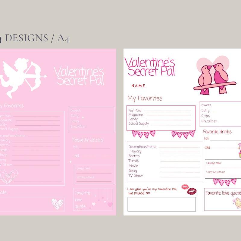 Secret Pal Questionnaire - Etsy
