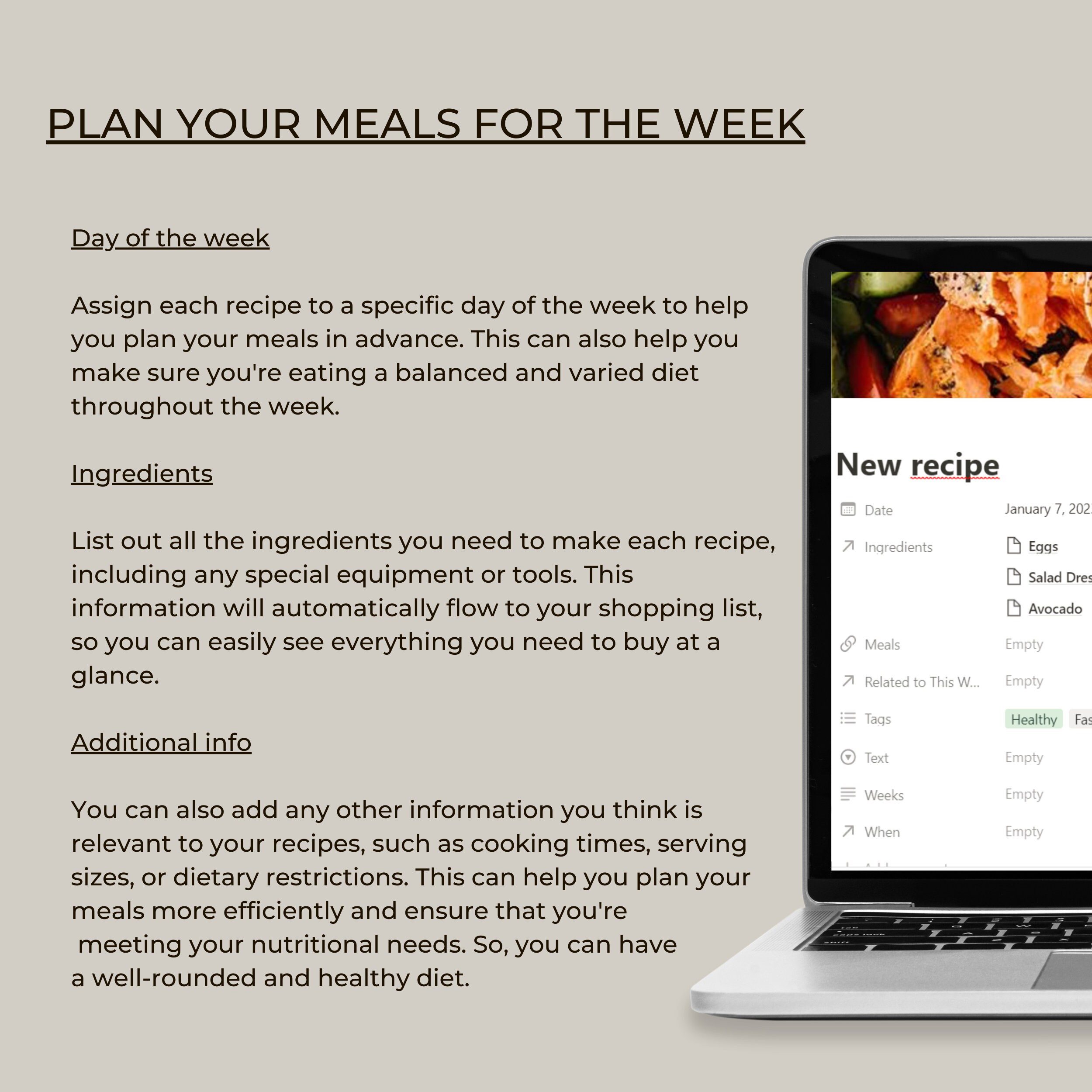 Meal Planner Notion Template|ultimate Meal Planner|notion Food ...