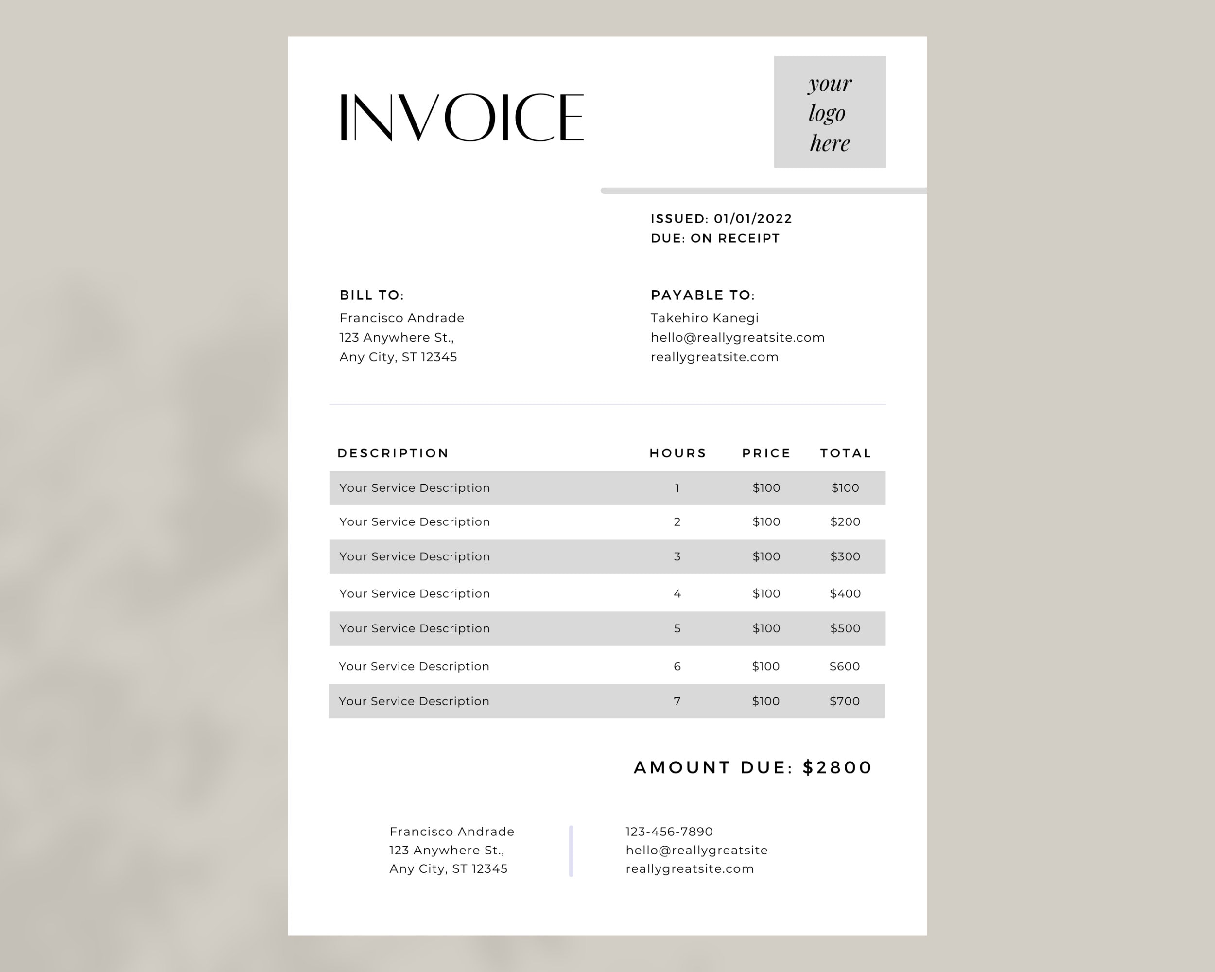 Small business invoices editable templates |Small business receipts ...
