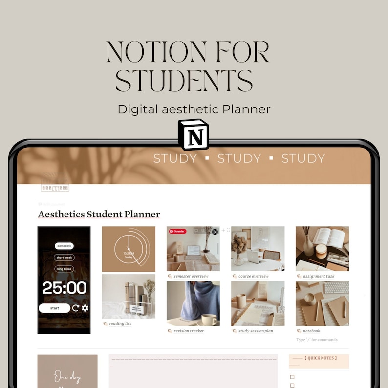 Notion Templates for Students | School | Notion Template Aesthetic ...