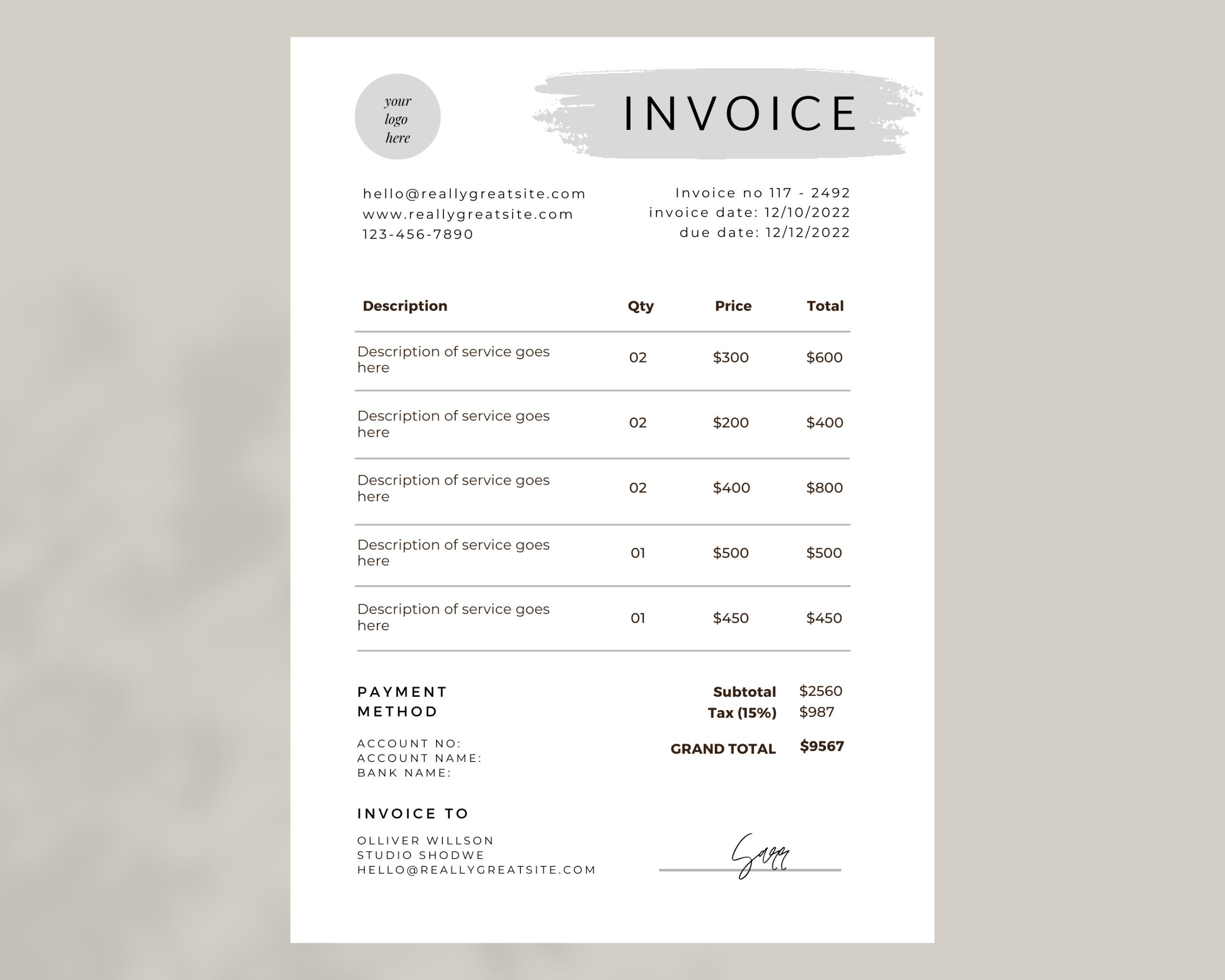 Small business invoices editable templates |Small business receipts ...