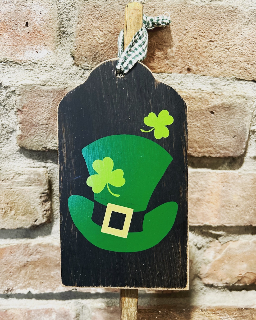 Handmade Primitive Wooden Saint Patricks Day Hanging Tag, Shamrock Sign ...