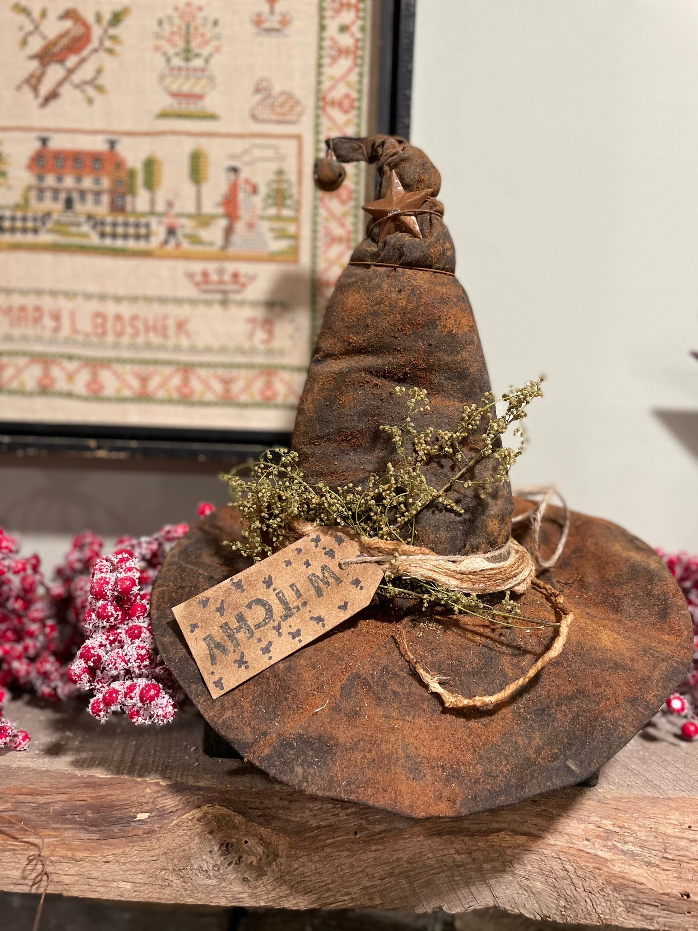 Primitive Old Witchs Hat Primitive Halloween Decor Witchy - Etsy