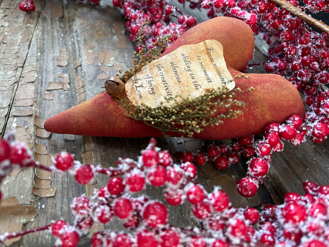 Primitive Valentine’s Day Hearts, Primitive Hearts, Rustic Farmhouse ...