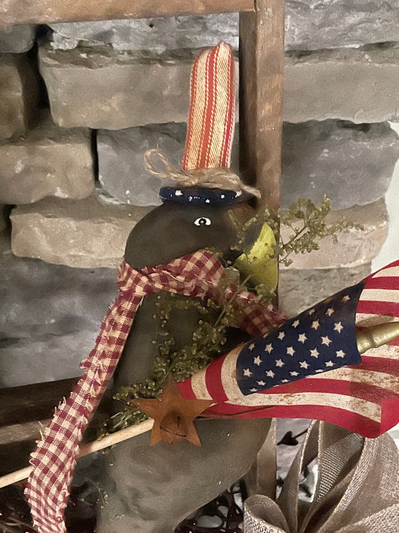 Uncle Sam Patriotic Primitive Crow - Primitive Decor - Handmade - Etsy