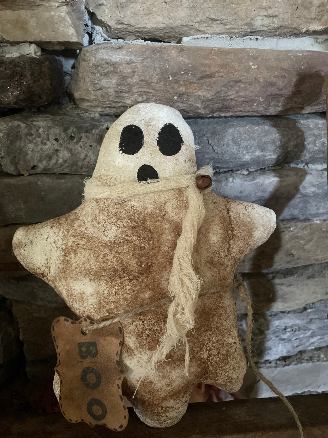 Primitive Grungy Ghost Ornie - Primitive Halloween Decor - Boo - Ghosts ...