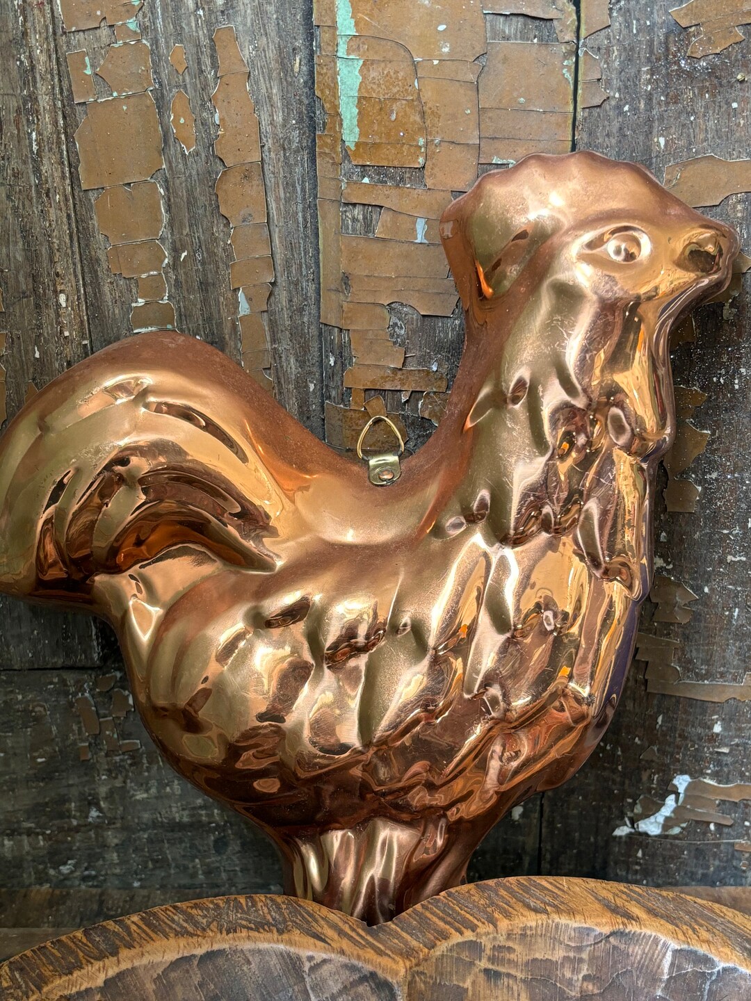 Vintage Tin Lined Copper Rooster Shaped Mold | Copper Mold | Jello Mold ...