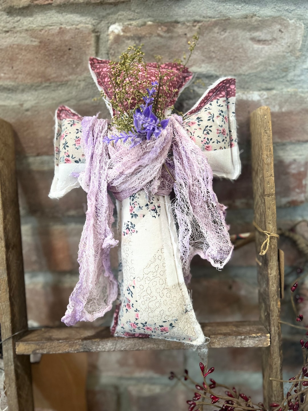 Farmhouse Quilted Easter Cross: Shabby Chic Floral Decor - Etsy