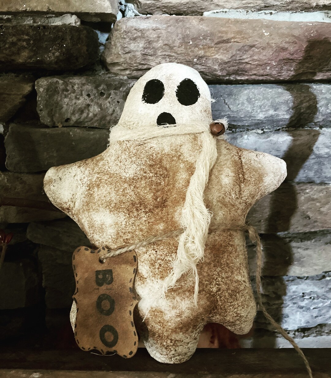 Primitive Grungy Ghost Ornie - Primitive Halloween Decor - Boo - Ghosts ...
