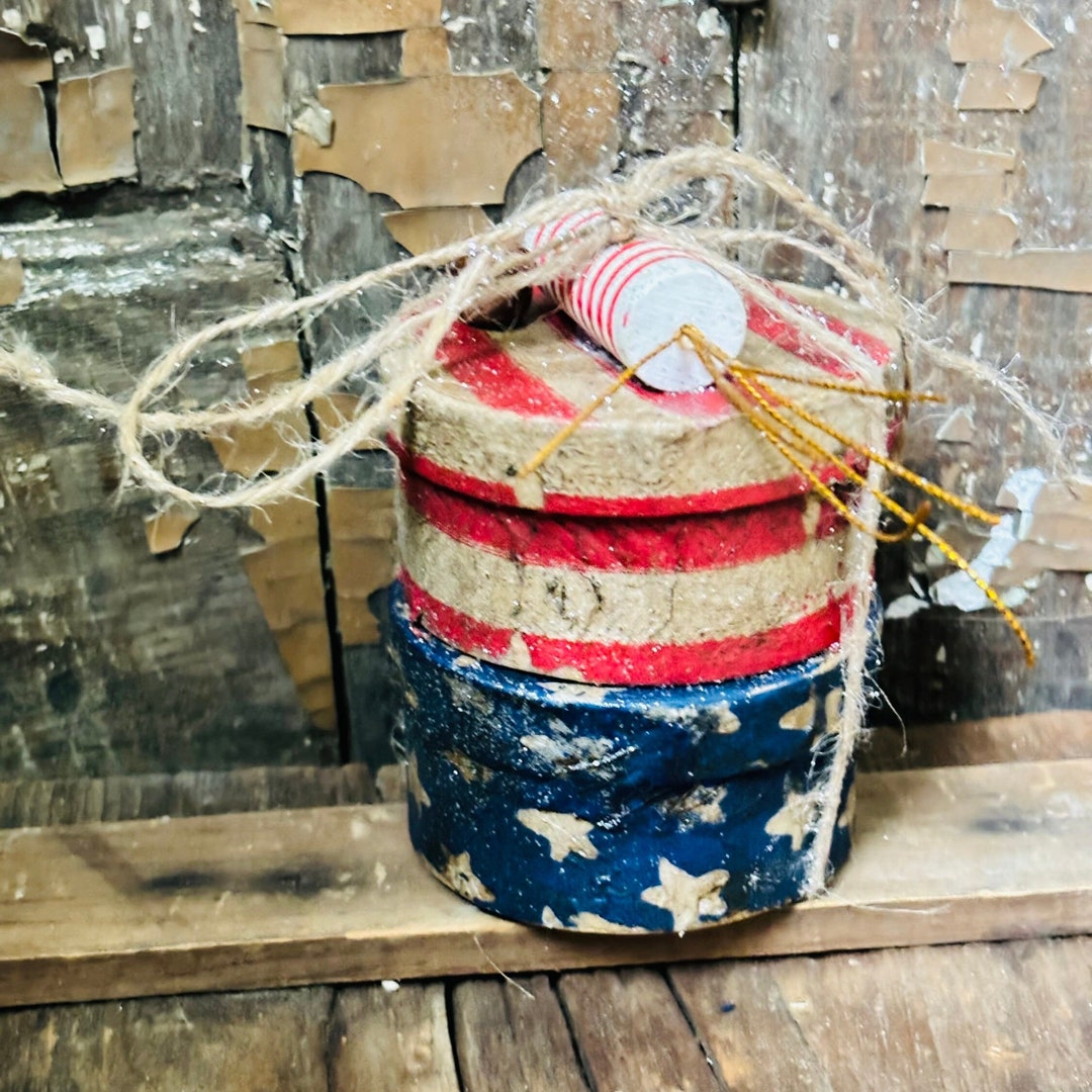 Americana Stacking Shaker Boxes: Patriotic Stars & Stripes Decor - Etsy