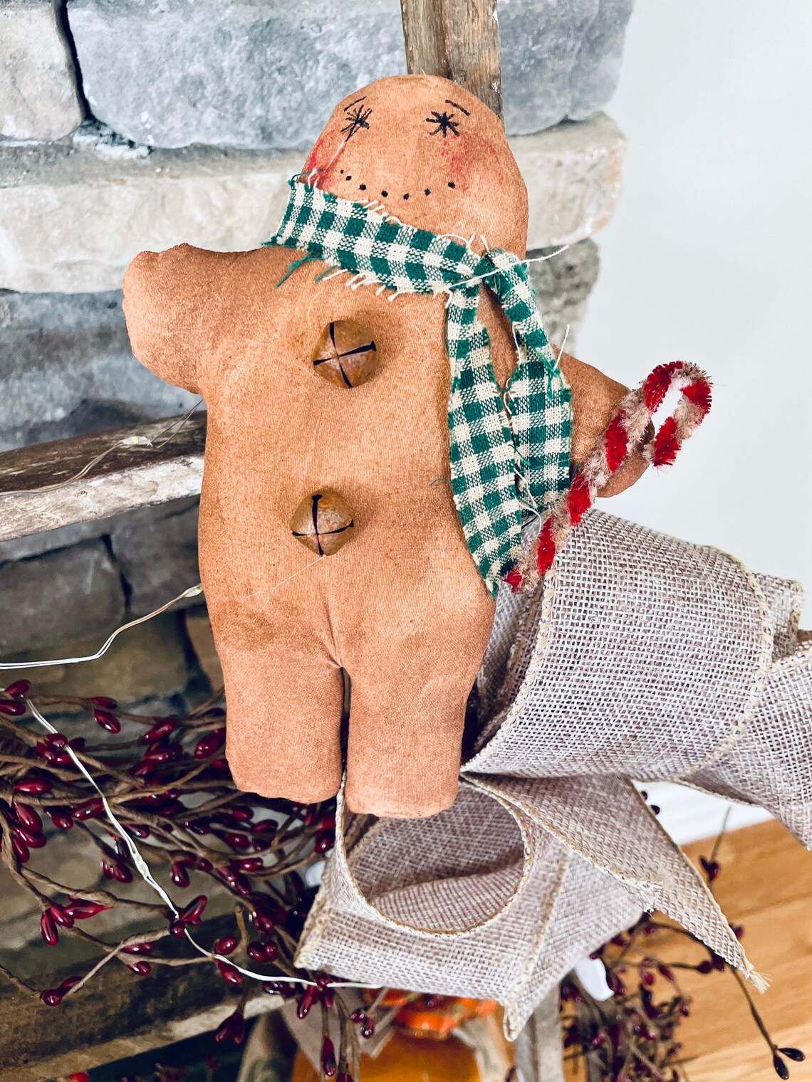 Primitive Gingerbread Man Ornies - Bowl Fillers - Christmas Decor (2 ...