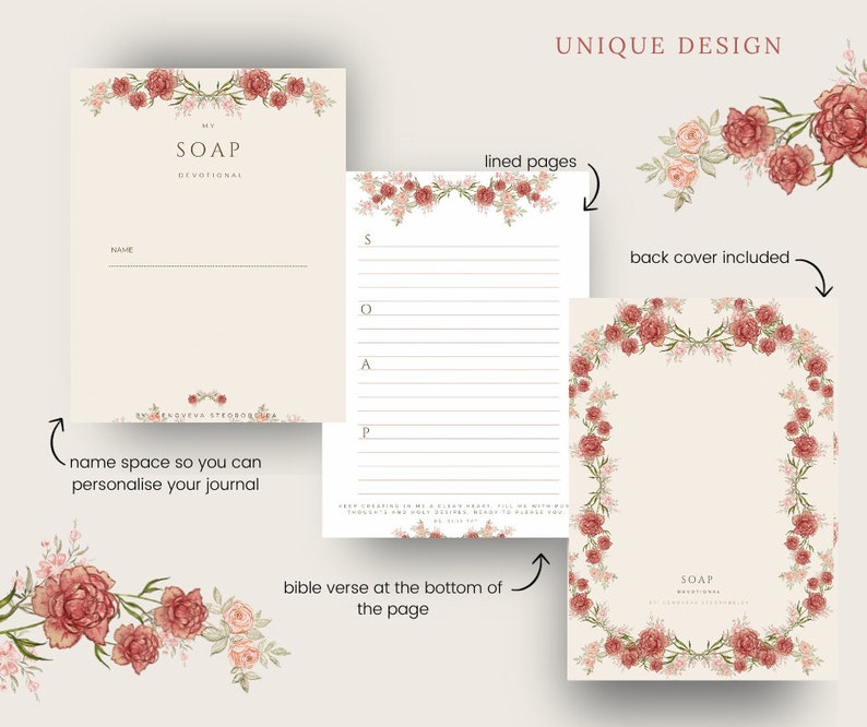 SOAP Journal Bible Study Journal Bible Verse Study Devotional Journal ...