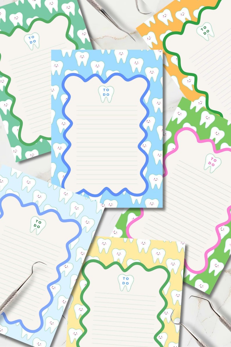Cute Tooth To-do List | 6 Colors | Printable | A4 & A5 Digital Planner ...