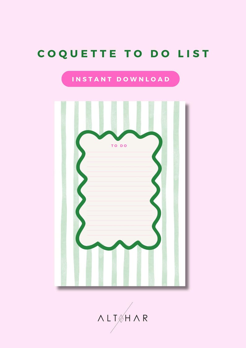 Coquette To-do List Printable | Aesthetic Daily Planner | Cute PDF Task ...