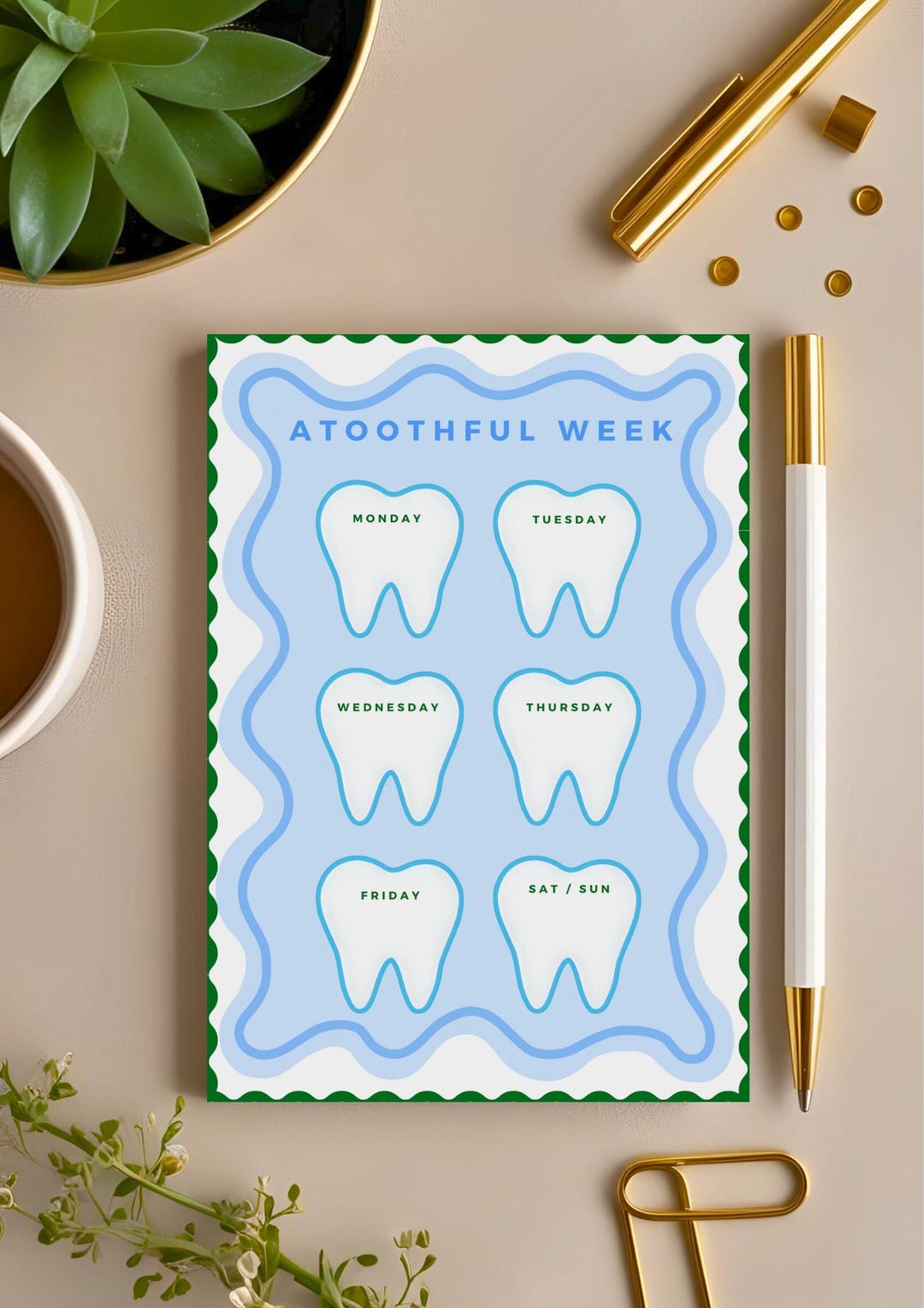 Dental Weekly Planner | Printable A4 / A5 PDF | Dentist, Dental Nurse ...