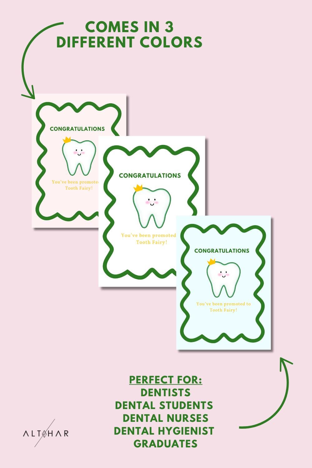 Promoted to Tooth Fairy| Printable Dentist & Dental Nurse Card ...