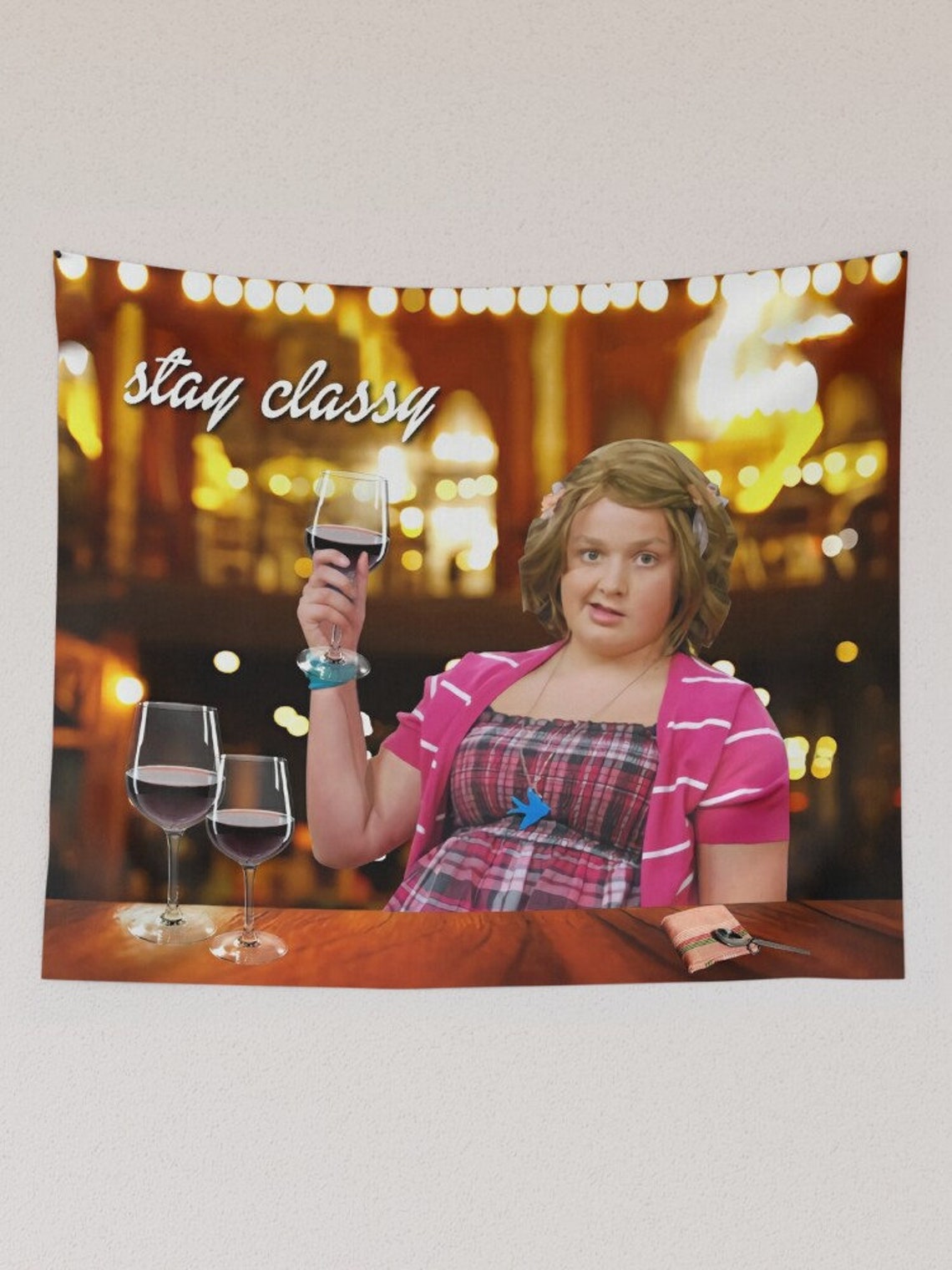 Gibby Stay Classy Girl Wall Tapestry, Bar Gibby Lips Gibby Wall Hanging ...