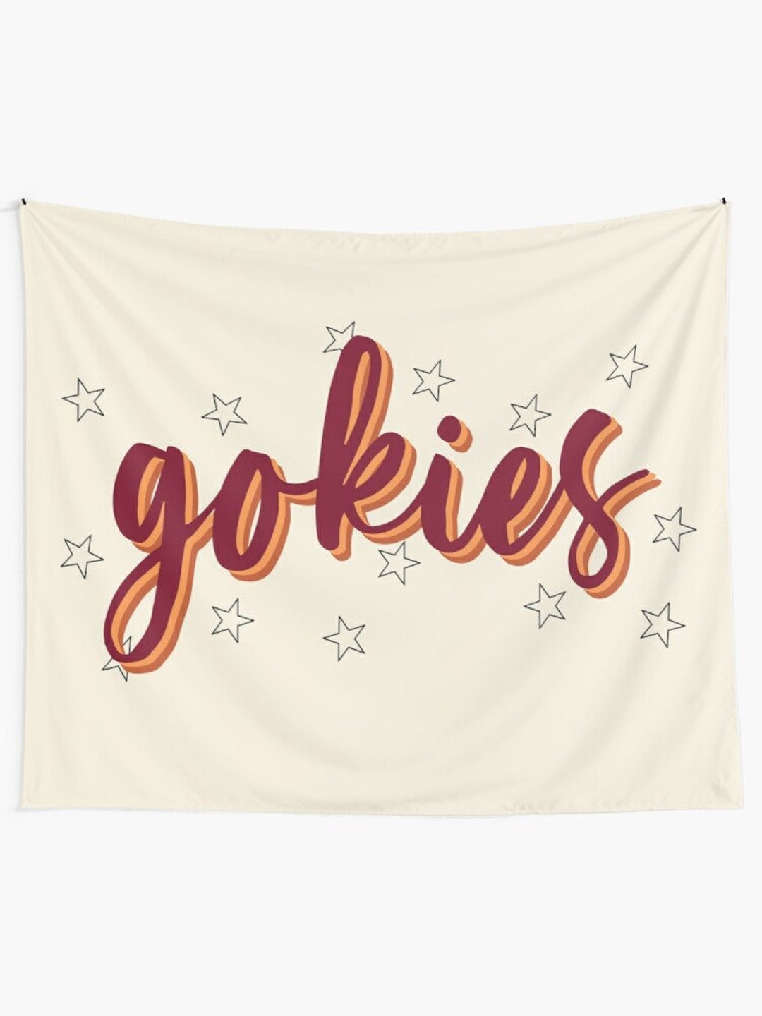 Gokies Calligraphy Wall Tapestry, Virginia Tech Wall Hanging, Go Hokies ...