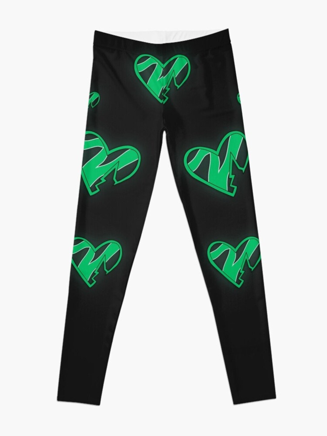 Hbk Green Heart For Women Yoga Leggings Shawn Michaels All Etsy