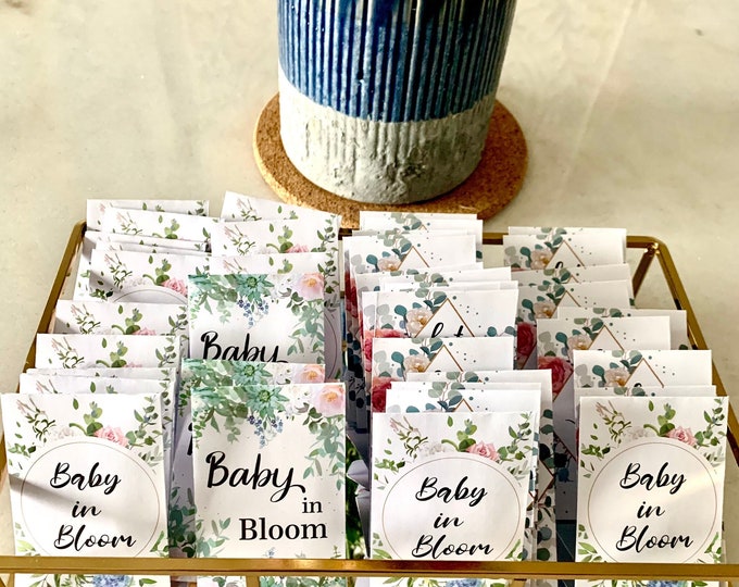 Baby Shower Seed Packet Favors, Baby Shower Favors, Baby in Bloom, Let ...