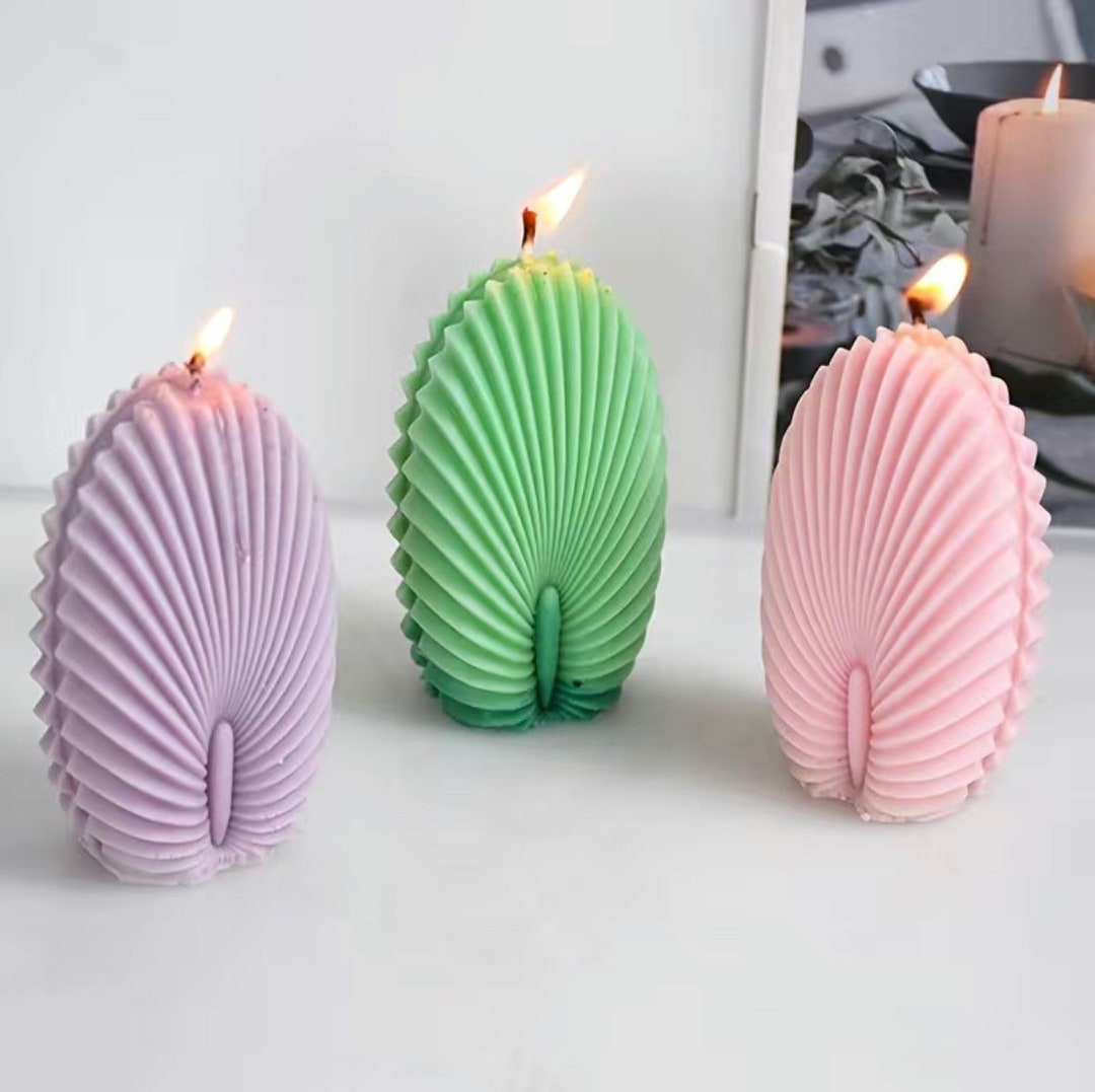 SEASHELL CANDLE, Shell Candle, Ocean Candle, Beach Candle, Gypsum ...