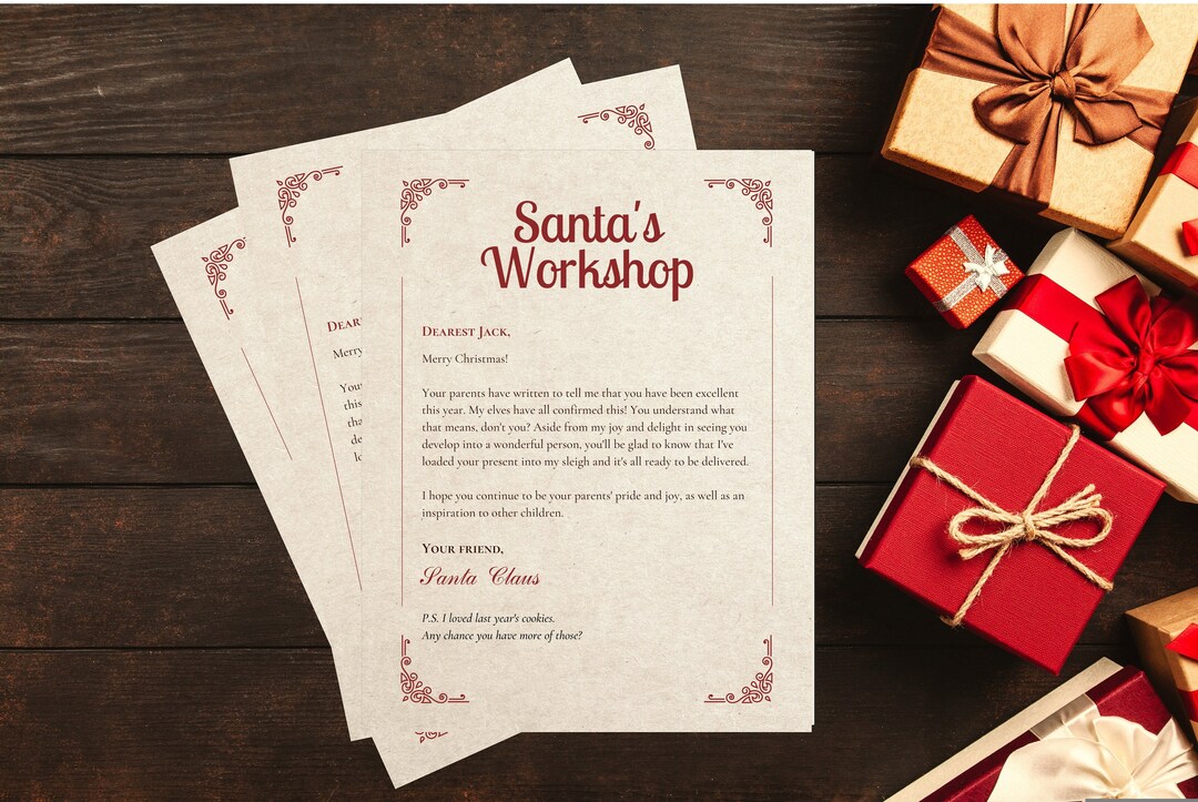 Personalized Letter From Santa's Workshop for Kids on the Nice List ...