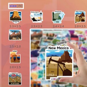 50 USA Map, States Sticker - Self Adhesive US State Sticker for ...