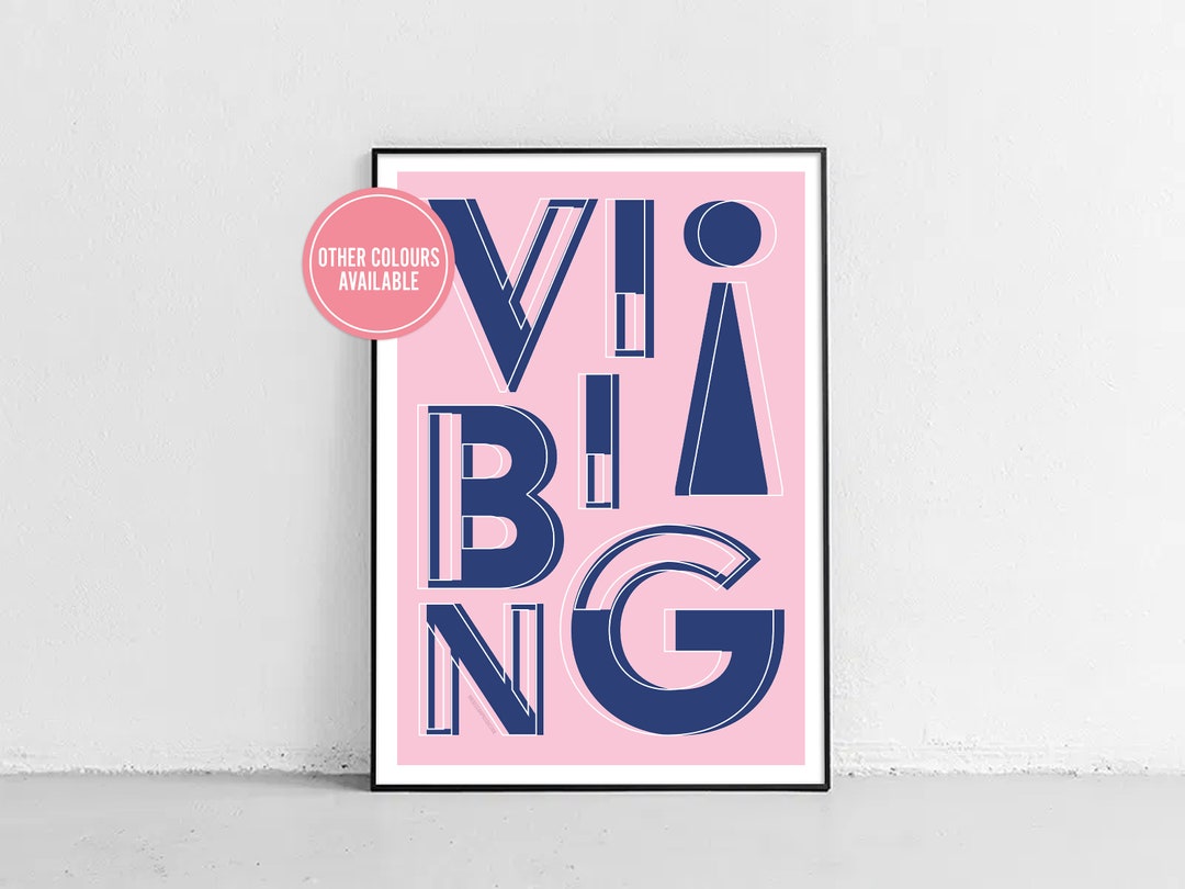 Vibing Typography Illustration, Poster, Illustration, Instant Download ...