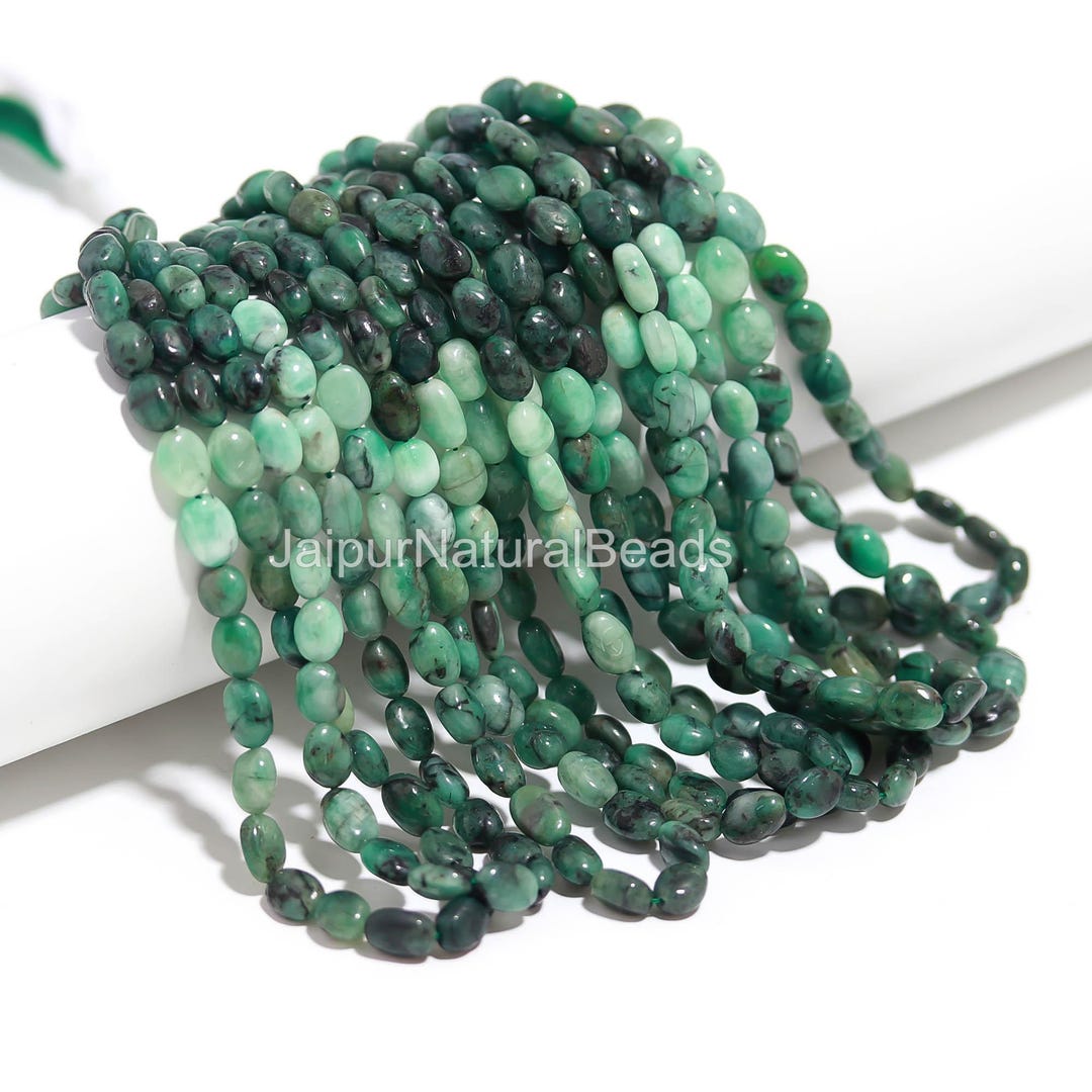 AAA Natural Emerald Skota Smooth Oval Beads, Emerald Shaded Oval Beads ...