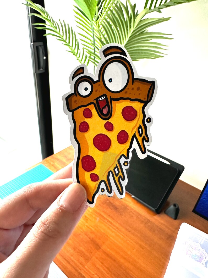 Happy Cheesy Pizza Sticker - Etsy