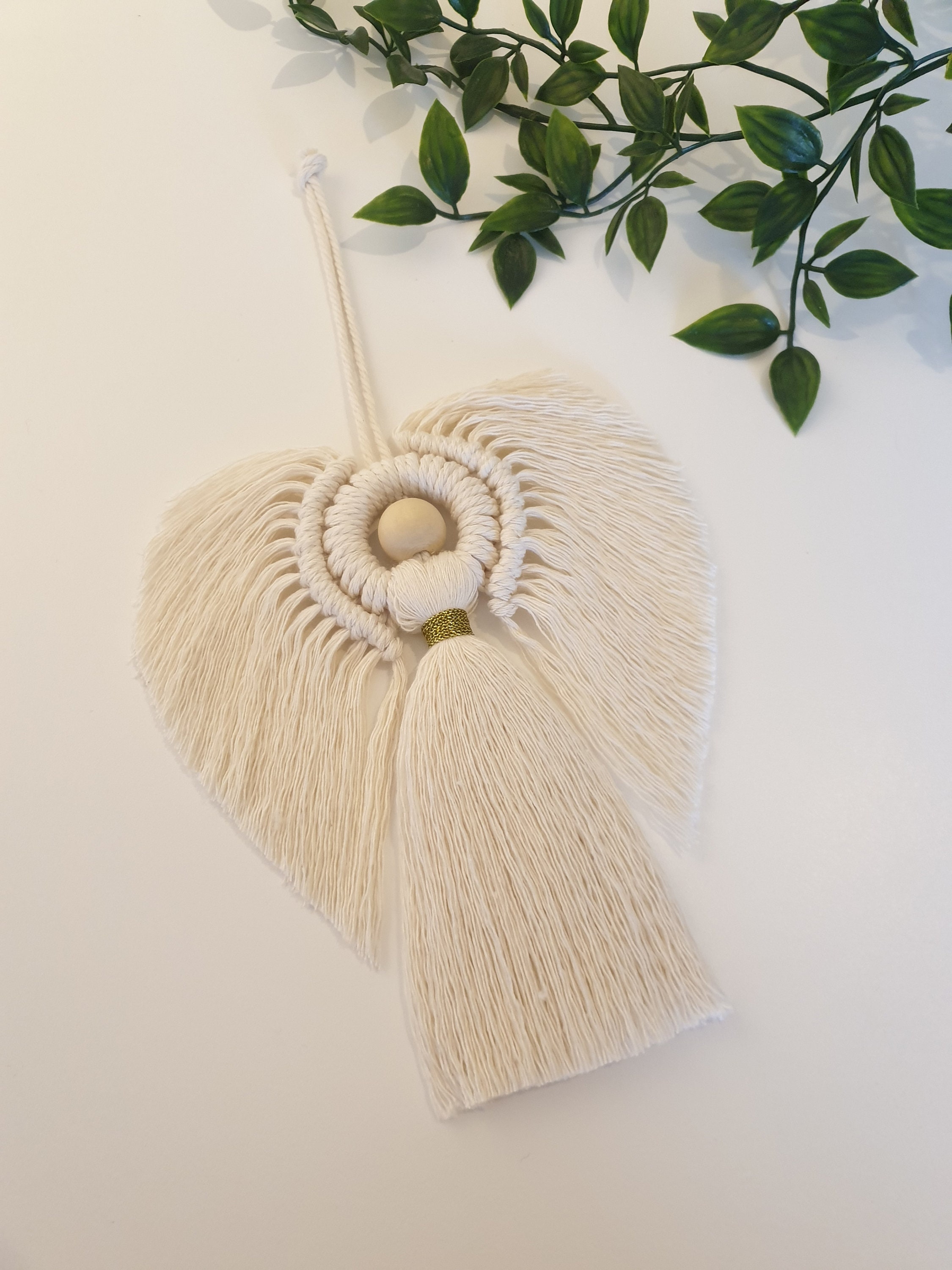 Macrame Angel Angel Hanging Angel Decoración de la pared | Etsy