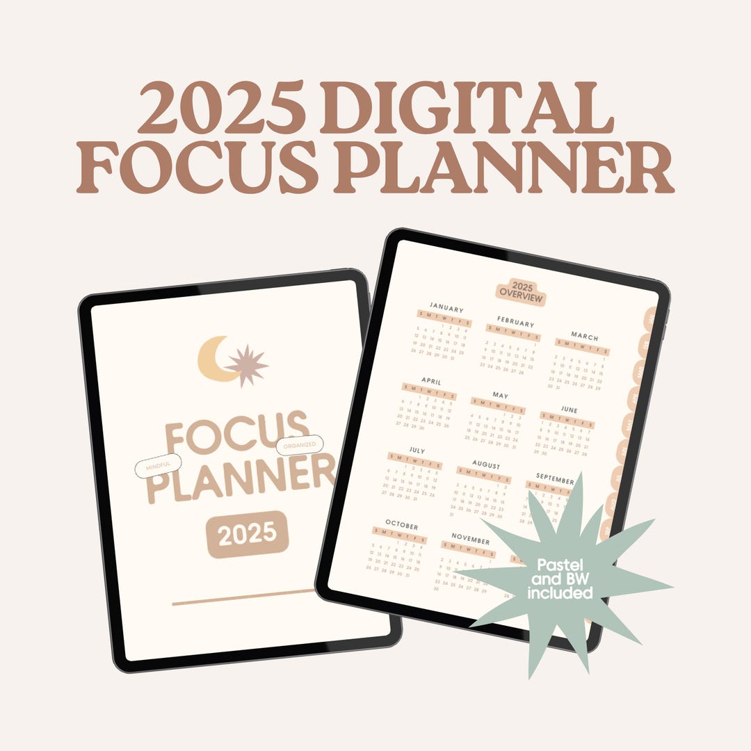2025 Aesthetic Digital Focus Planner – Perfect for Goodnotes ...