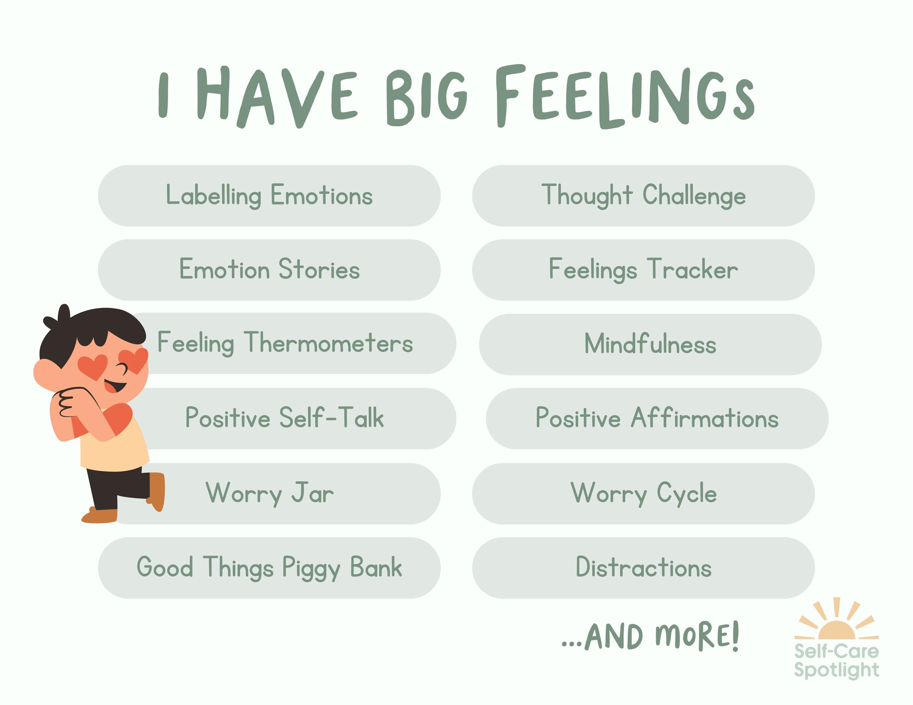 Big Feelings Workbook for Kids - 36 Pages - Self-help - Emotions - CBT ...