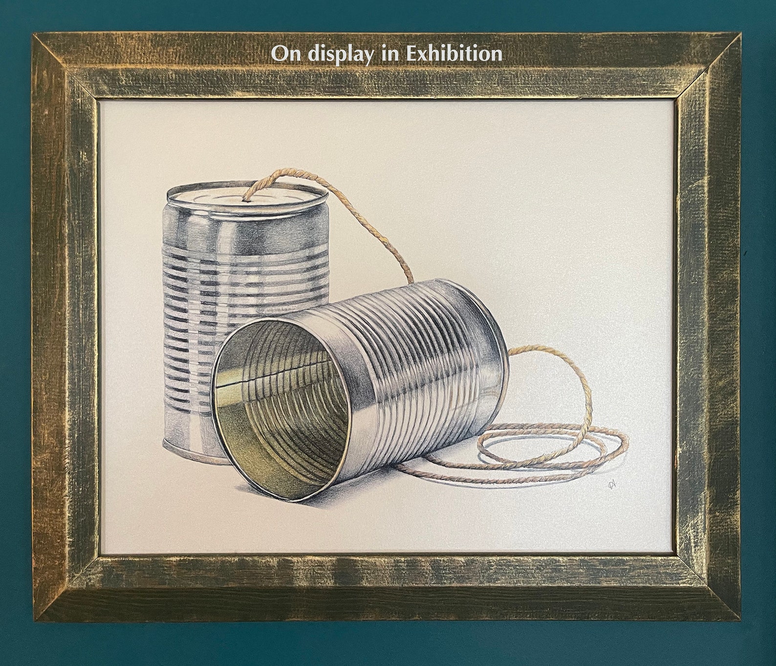 Print of tin Can Telephone Pencil Drawn Illustration for Wall Art, Home ...