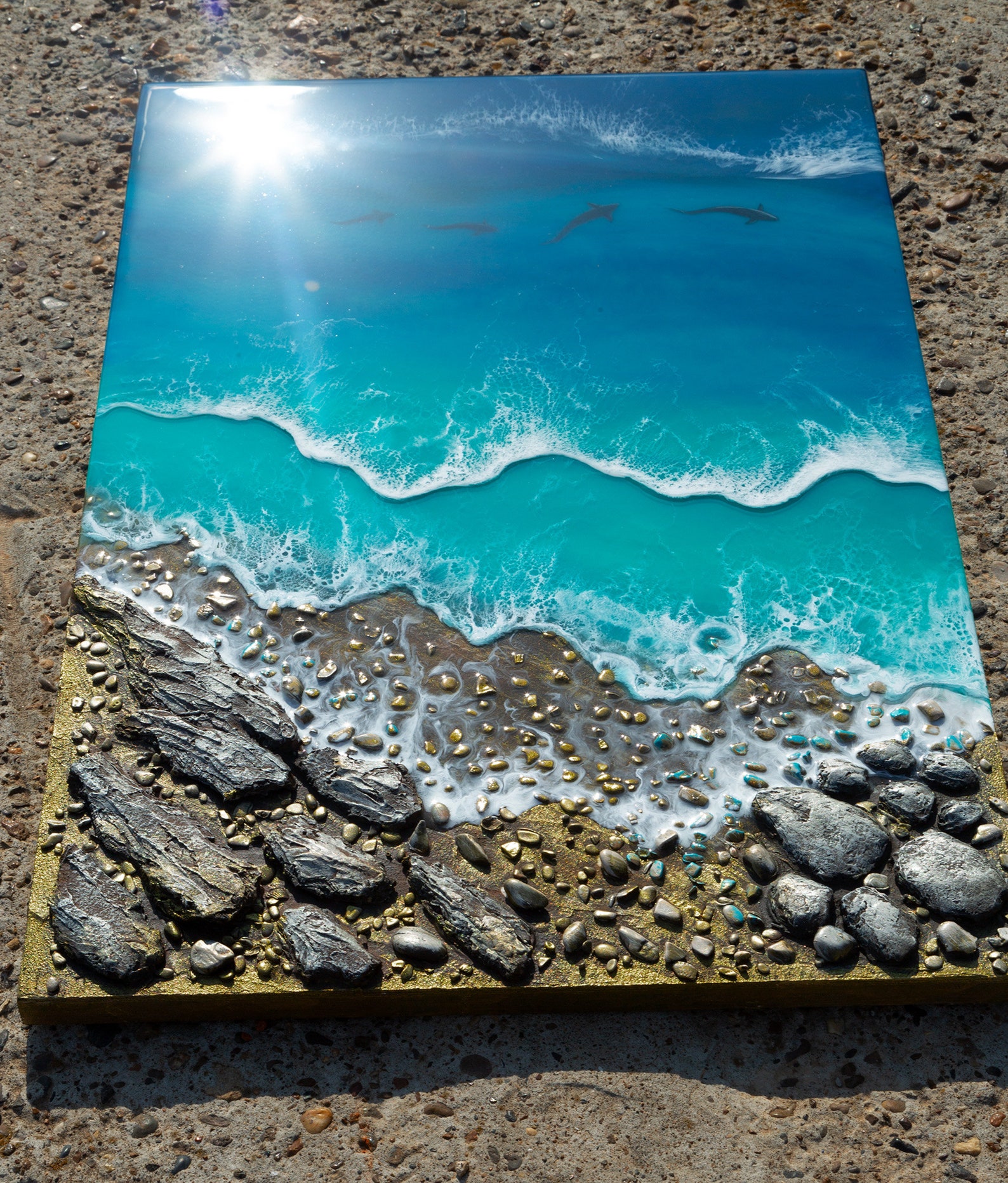 3D Ocean Resin Art Resin Painting Sea and Golden Beach | Etsy 3D Ocean Resin Art Resin Painting Sea and Golden Beach | Etsy