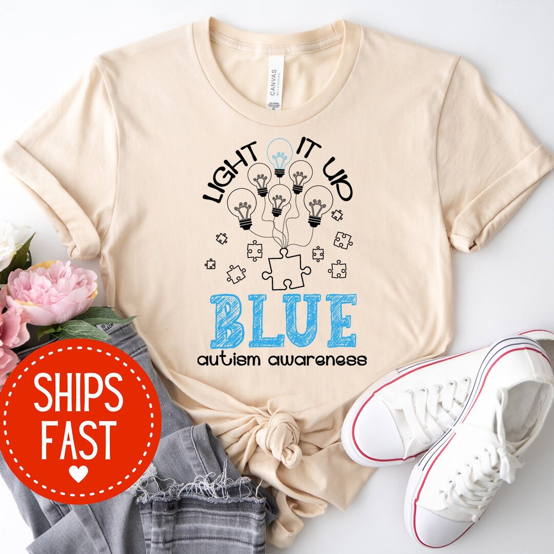 Light It up Blue for Autism Autism Awareness Shirt Light It - Etsy