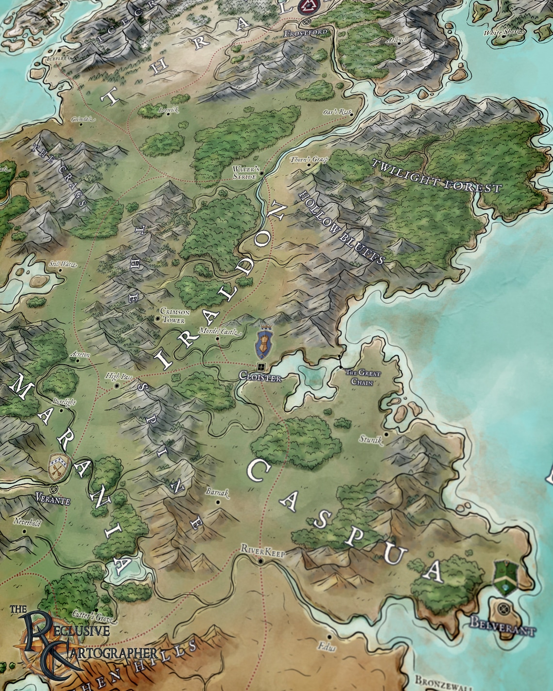 Regional Fantasy Map: the Realm of Haven - Digital Map Dnd, Pathfinder ...