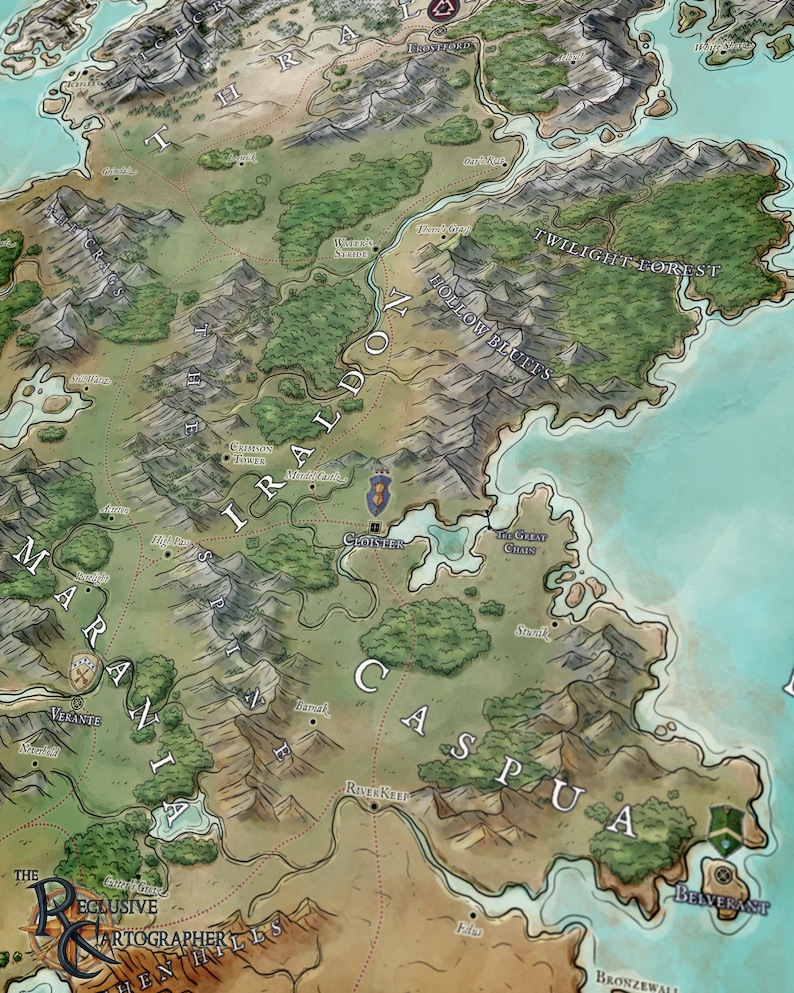 Regional Fantasy Map: the Realm of Haven - Digital Map Dnd, Pathfinder ...