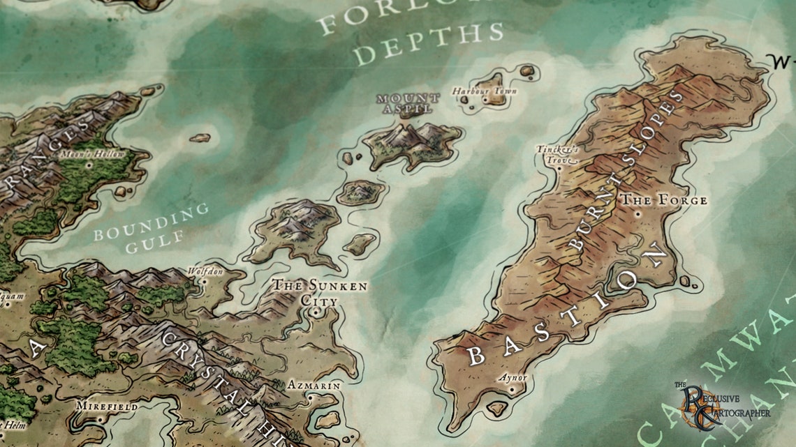 Regional Fantasy Map: the Islands of Korrentis - Digital Map Dnd ...